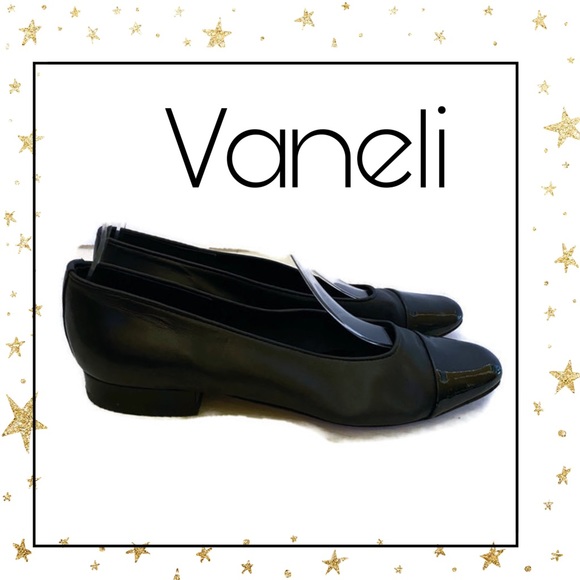 Vaneli | Shoes | Vaneli Womens Black Leather Patent Flats 75 Slim ...